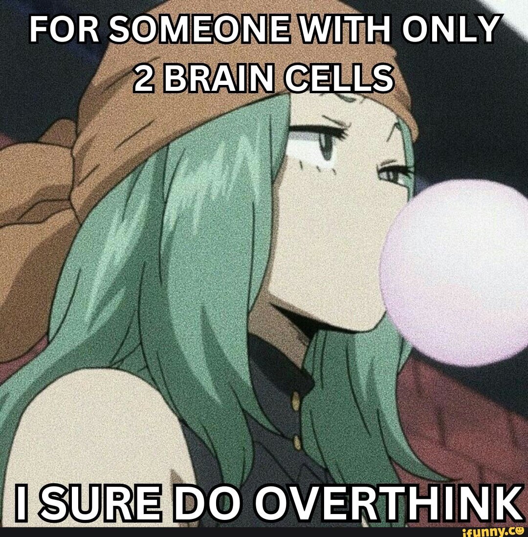 FOR SOMEONE WITH ONLY 2 BRAIN CELLS SURE DO OVERTHINK - iFunny