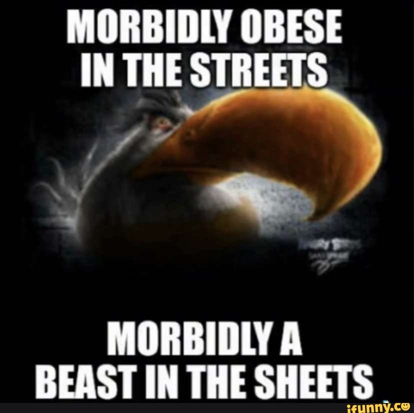 MORBIDLY OBESE IN THE STREETS MORBIDLY A BEAST IN THE SHEETS - iFunny