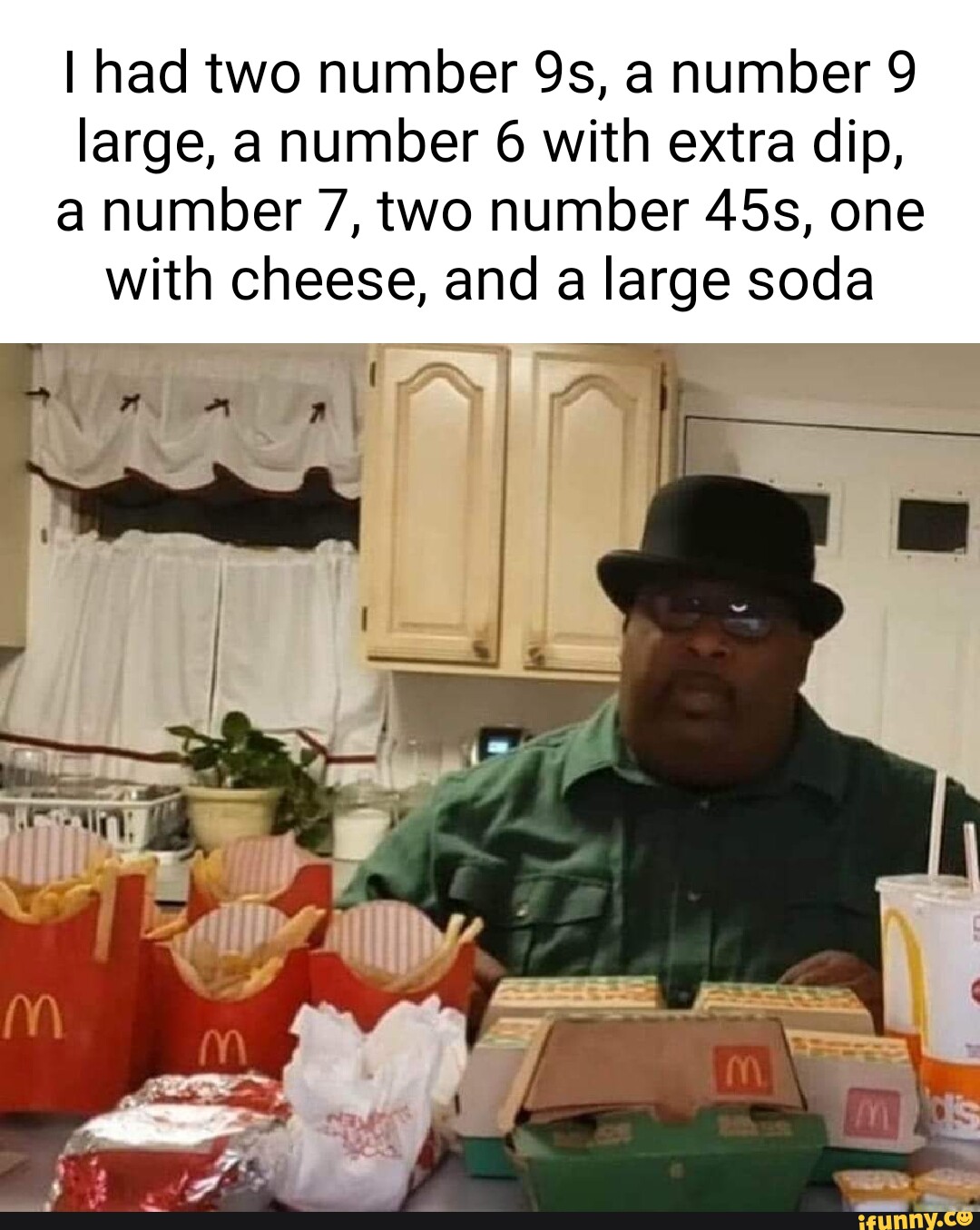 I had two number a number large, a number with extra dip, a number 7 ...