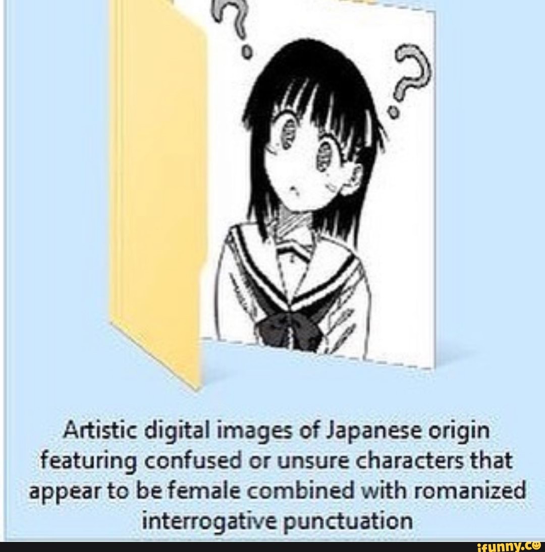Artistic digital images of Japanese origin featuring confused or unsure ...