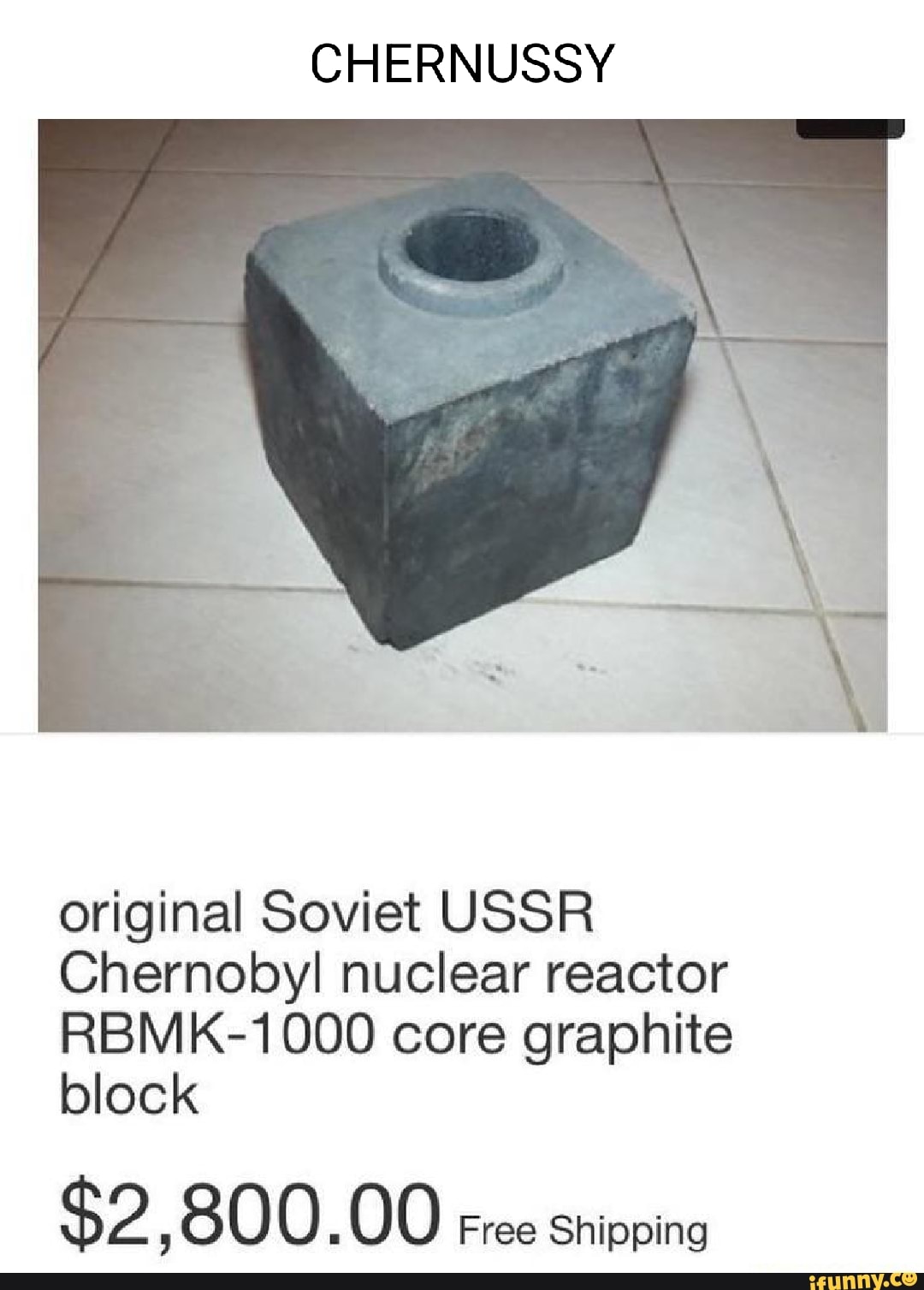 CHERNUSSY original Soviet USSR Chernobyl nuclear reactor RBMK-1000 core ...
