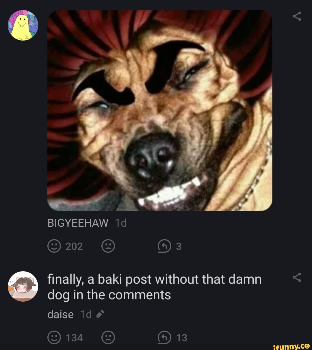 202 finally, a baki post without that damn dog in the comments ...