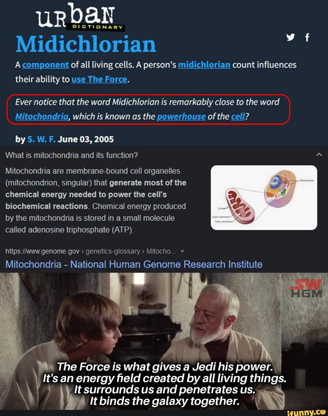 Urban Midichlorian component of all living cells. A person's ...