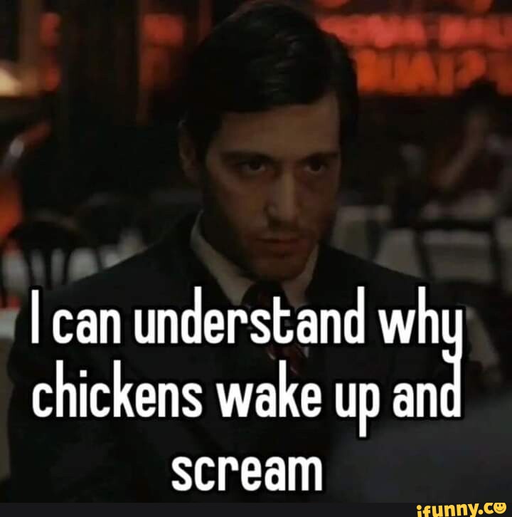 I can understand an chickens wake up an scream - iFunny