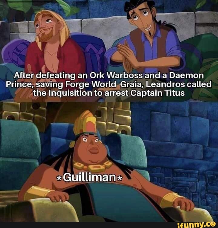 Arter deteating an Ork Warboss and a Daemon Prince, saving Forge World ...