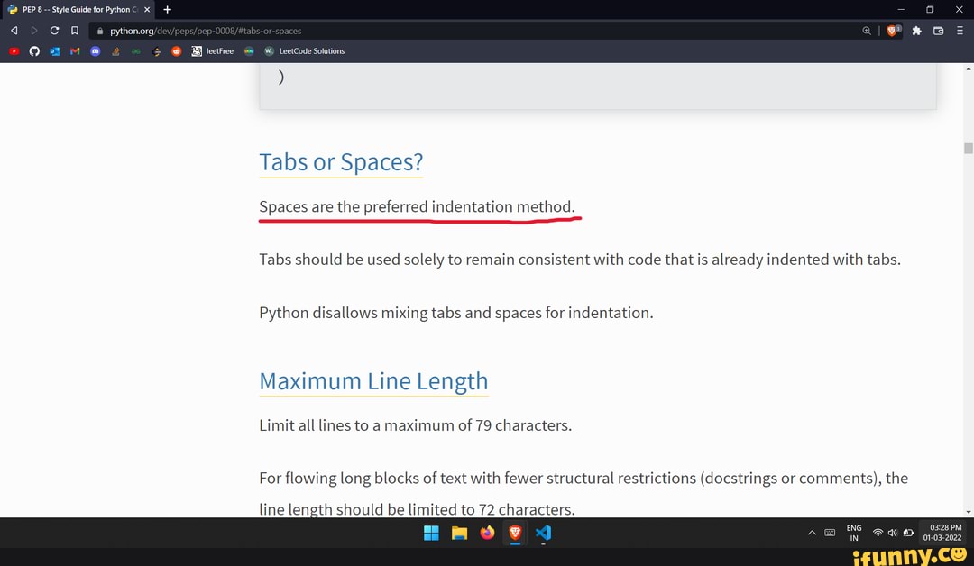 @ PEP Style Guide for Python x + pythonorg > Os s Tabs or Spaces ...