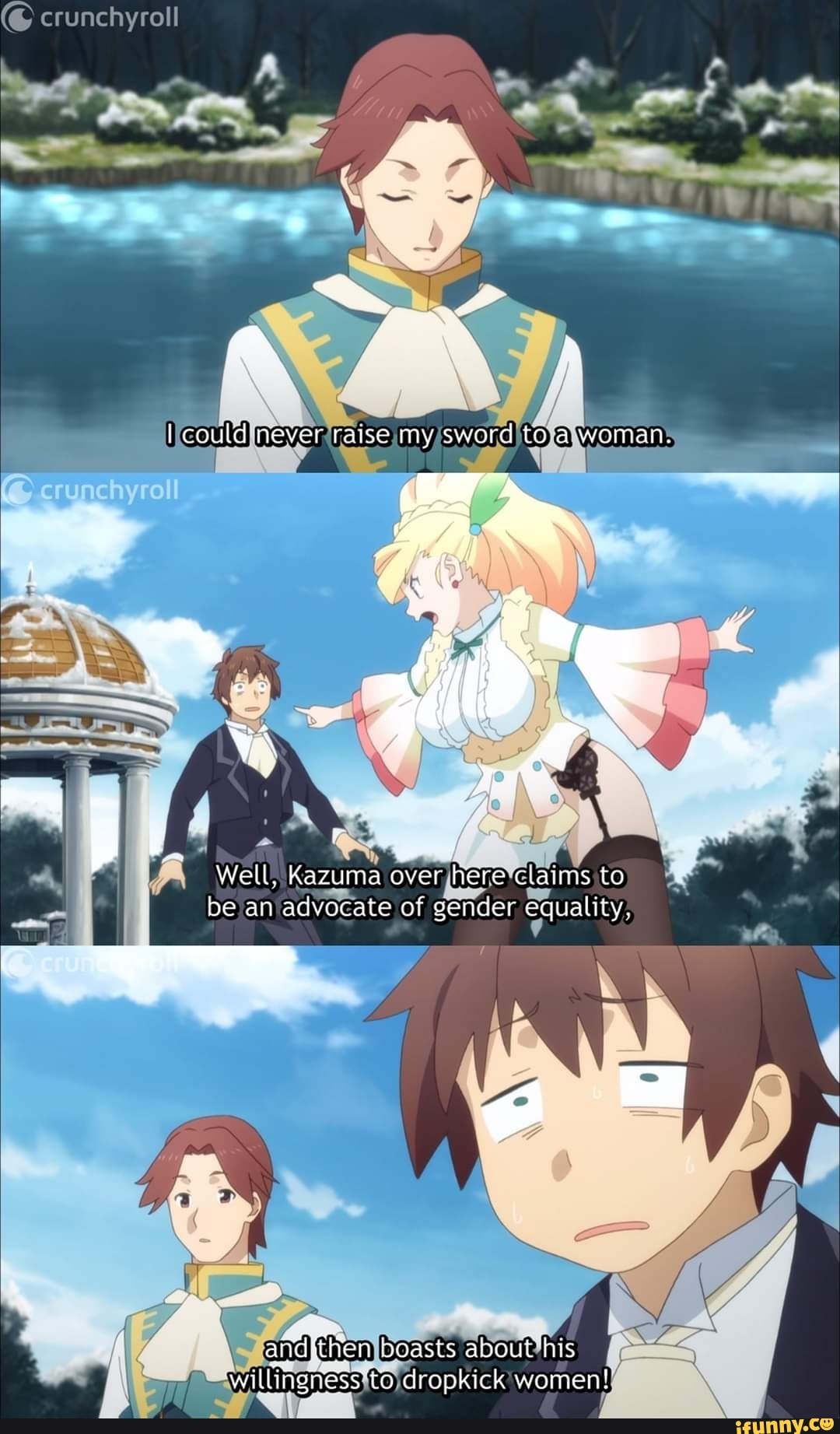 Crunchyroll Well, Kazuma over here claims to be an advocate of gender ...