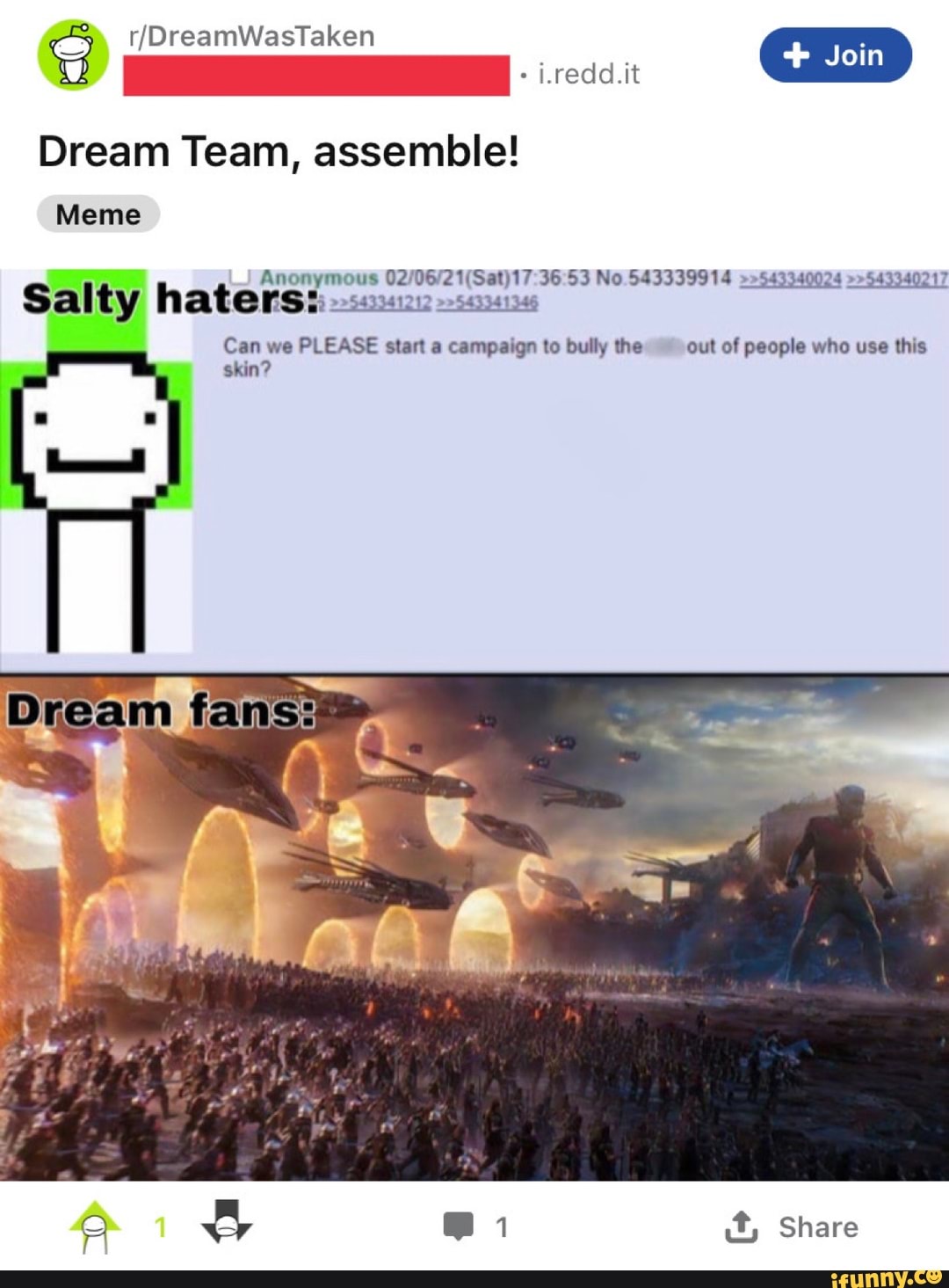 AsTaken Dream Team, assemble! Meme ap Join i.redd.it Anonymous 02 36 No ...