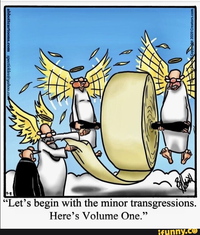 Lt "Let's begin with the minor transgressions. Here's Volume One." - iFunny