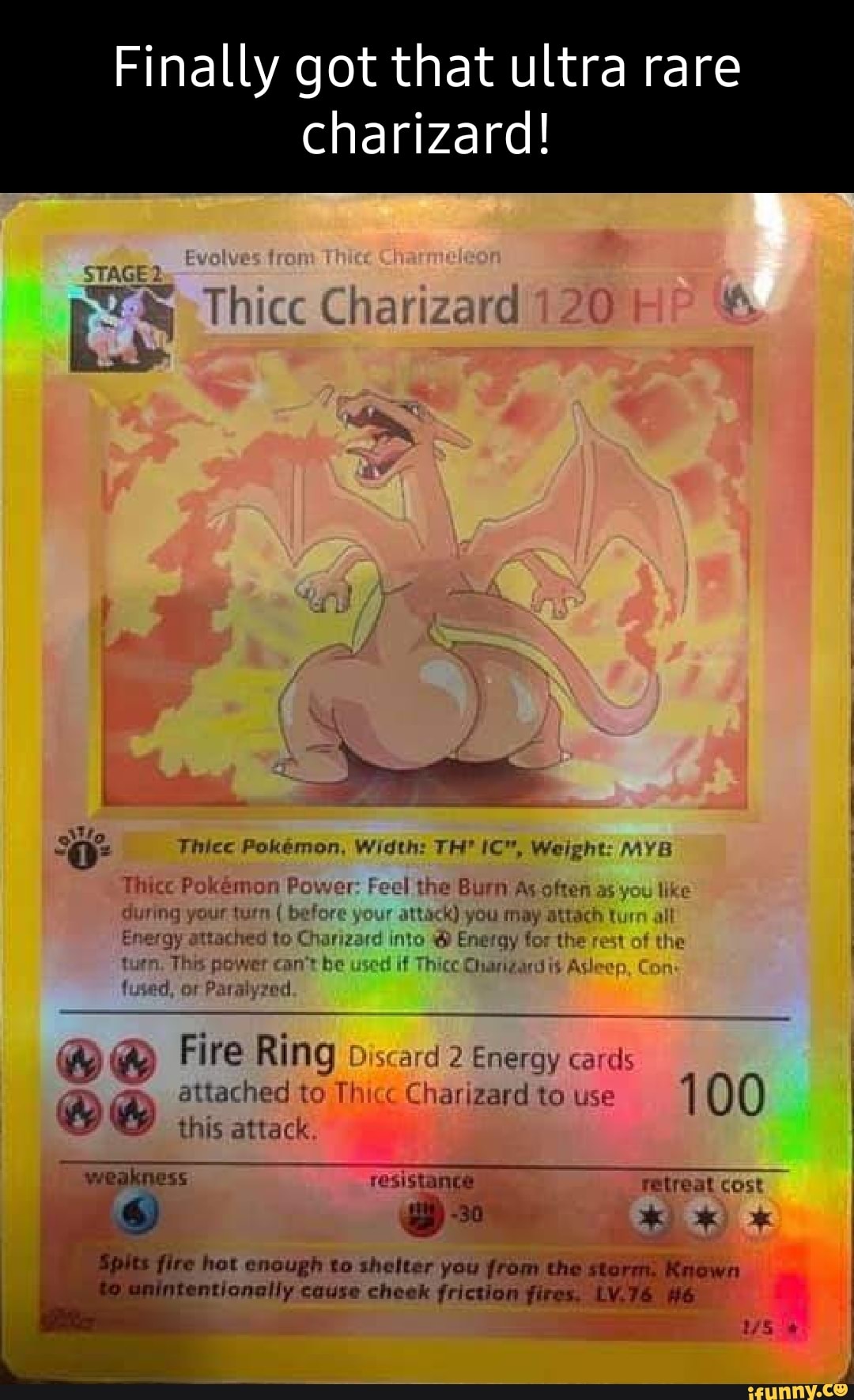 Finally got that ultra rare charizard! STAGE2 Thicc Charizard 120 Thice ...