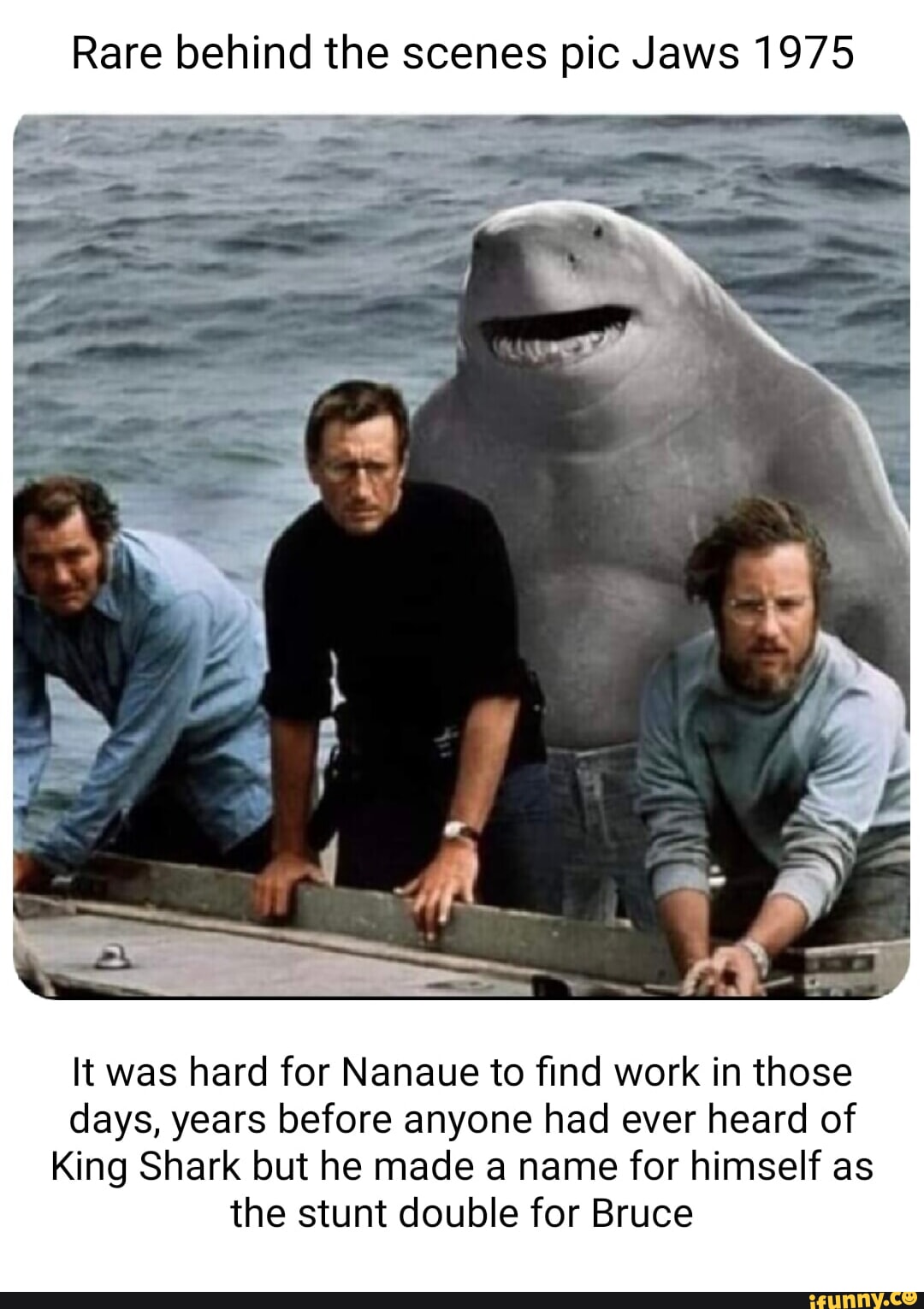 Rare behind the scenes pic Jaws 1975 I It was hard for Nanaue to find ...