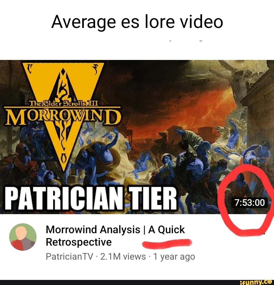 Average Es Lore Video Morrowint We Patrician Ti Morrowind Analysis I A