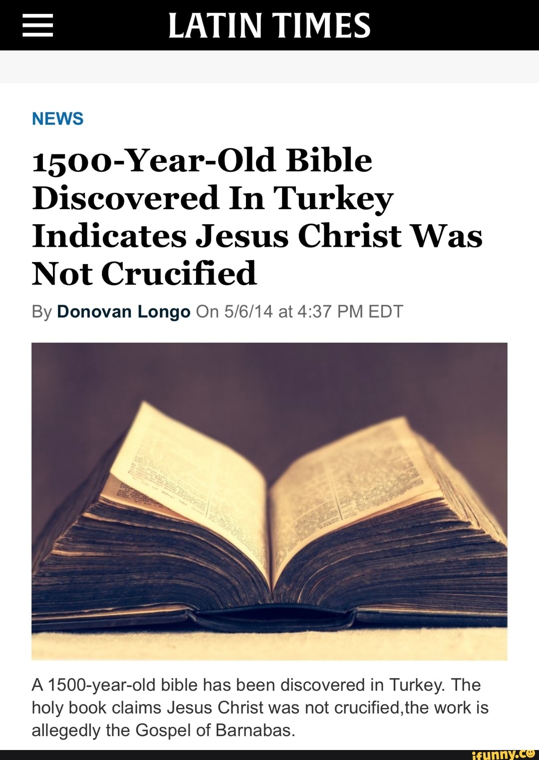 LATIN TIMES NEWS 1500-Year-Old Bible Discovered In Turkey Indicates ...