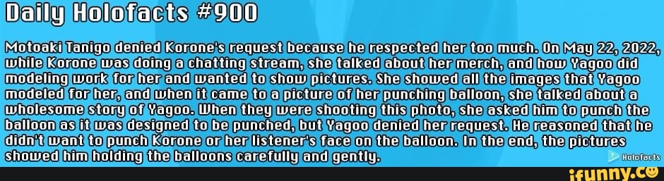 Daily Holofacts #900 Motoaki Taniga denied Korone s request because he ...