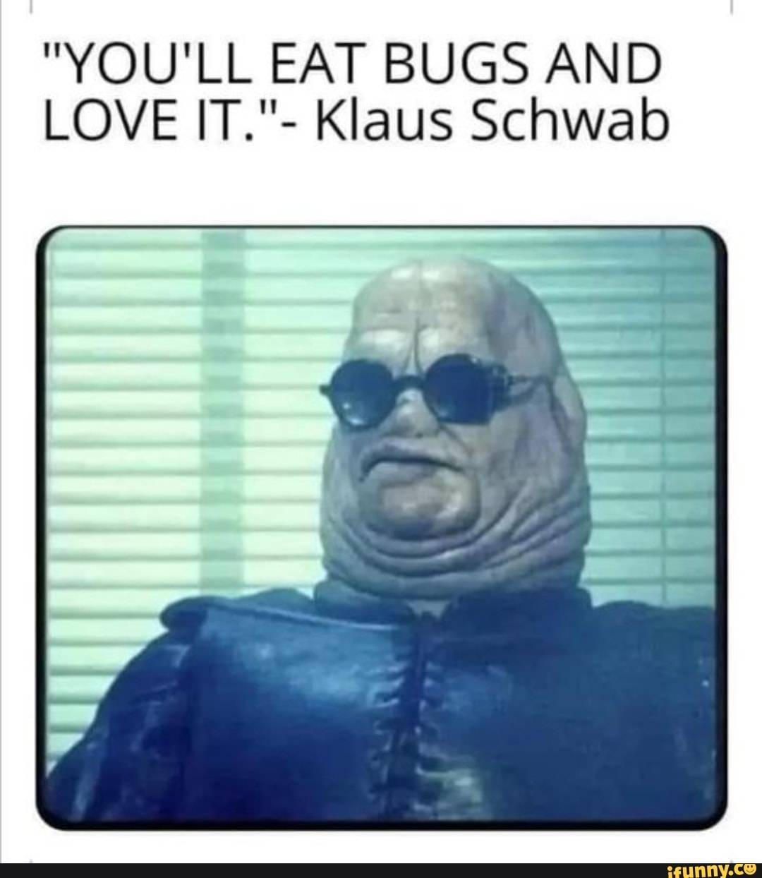 "YOU'LL EAT BUGS AND LOVE IT."- Klaus Schwab - iFunny