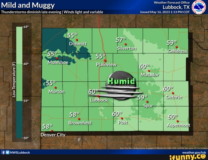 Mild and Muggy lubbecks 'Thunderstorms diminish late evening I Winds ...