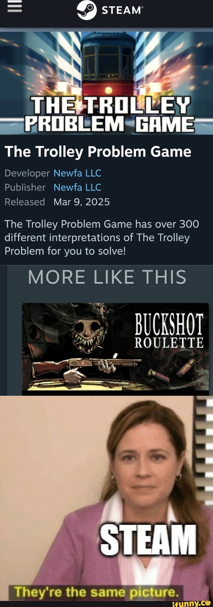 STEAM LEY. MES THE EL PROBLEM The Trolley Problem Game Developer Newfa ...