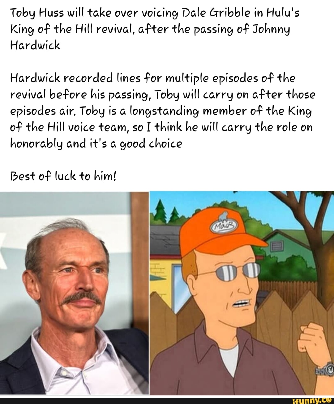 Toby Huss will take over voicing Dale Gribble in Hulu's King of the ...