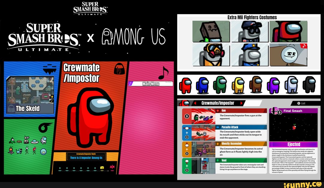 Extra Mii Fighters Costumes JPER SMASH uuLTIMA-ATE SUPER AMONG US SMASH ...