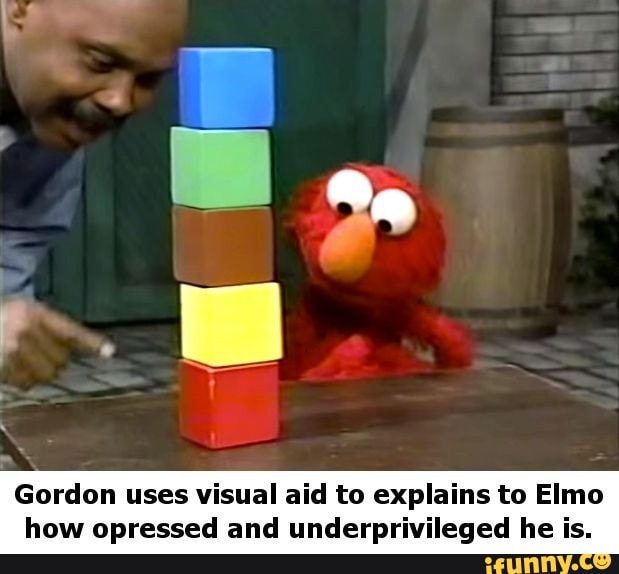 Gordon uses visual aid to explains to Elmo how opressed and ...