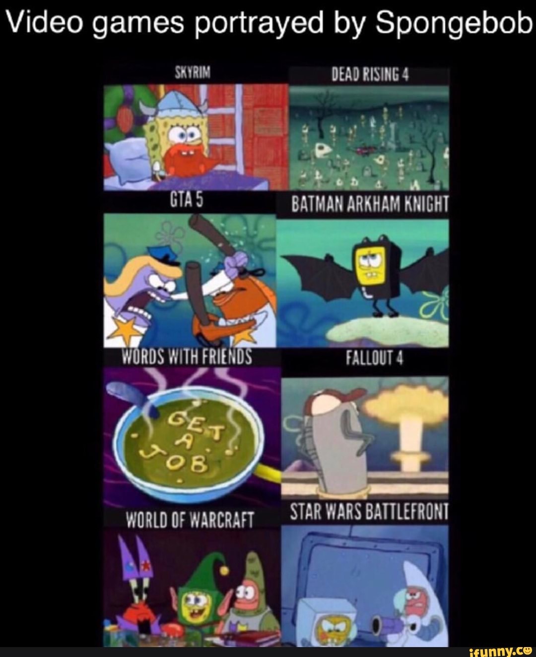 Video games portrayed by Spongebob - iFunny
