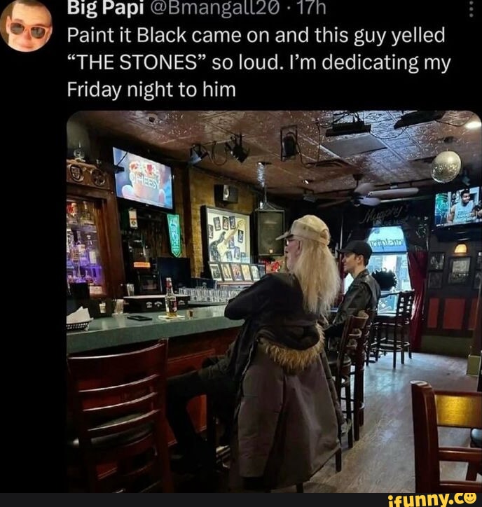 Big Papi @bmangall20 Paint it Black came on and this guy yelled "THE ...