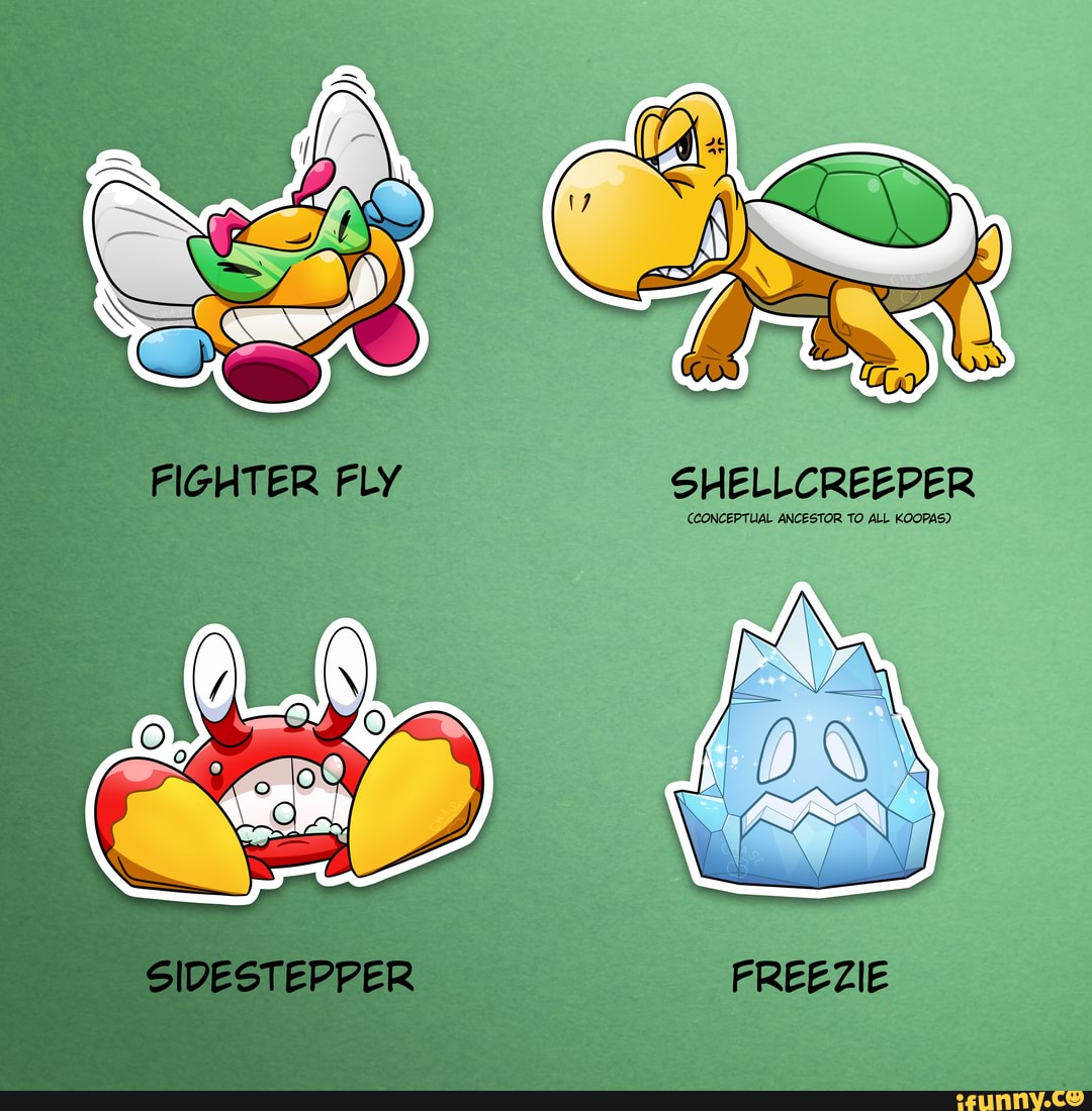 FIGHTER FLY SHELLCREEPER CONCEPTUAL ANCESTOR TO ALL KOOPAS) FREEZIE ...