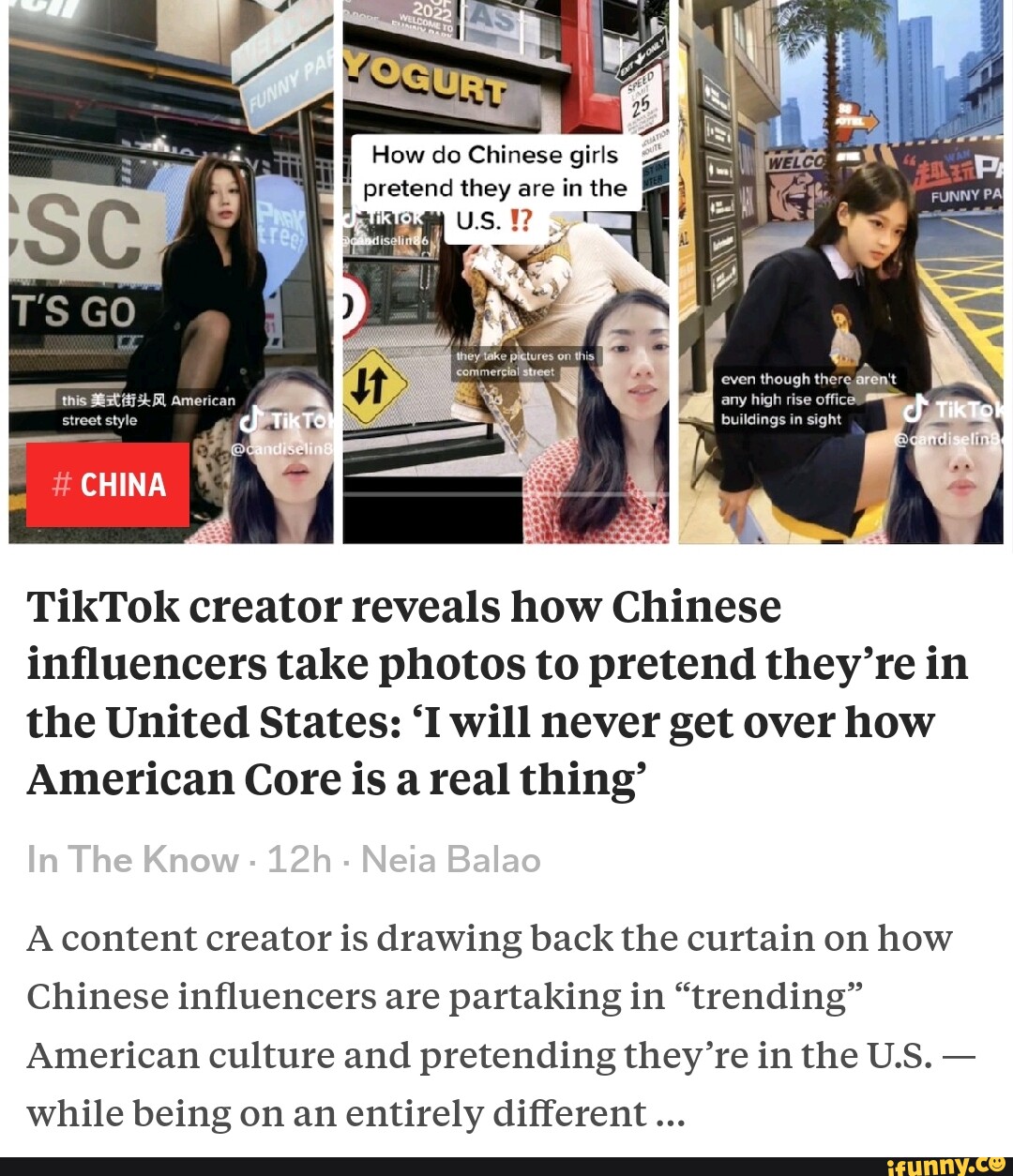 How do Chinese girls pretend they are in the US. sight TikTok creator ...