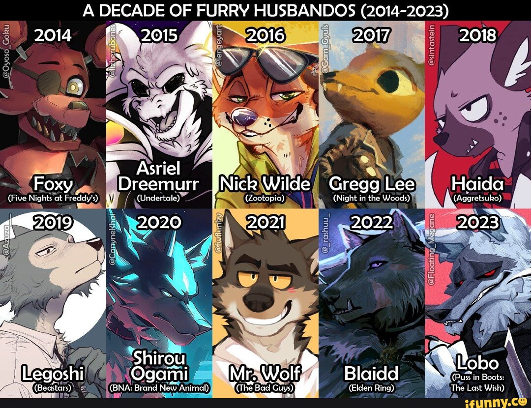 A DECADE OF FURRY HUSBANDOS (2014-2023) 2014 *.2015 2016 2017 ...