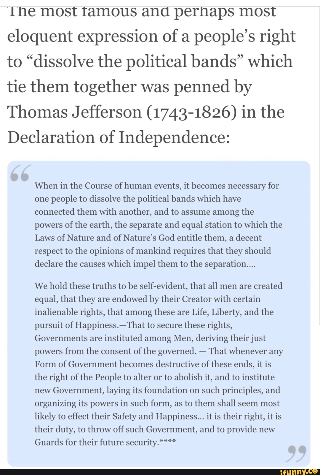 'The most famous and perhaps most eloquent expression of a people's ...