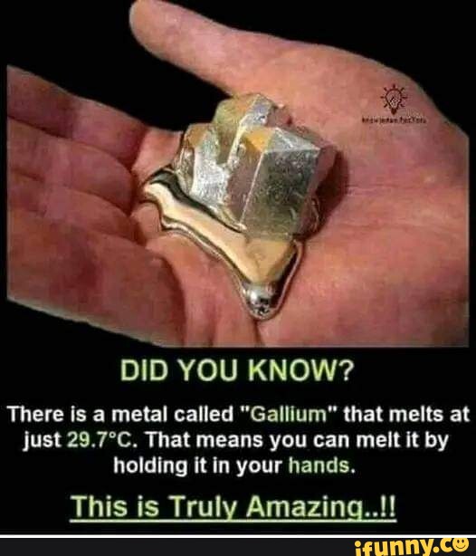 Gallium Melting In Your Hand