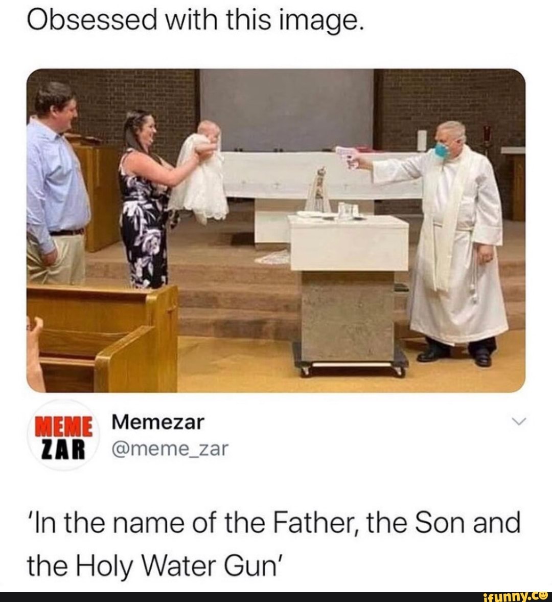 Obsessed with this image. 'In the name of the Father, the Son and the ...