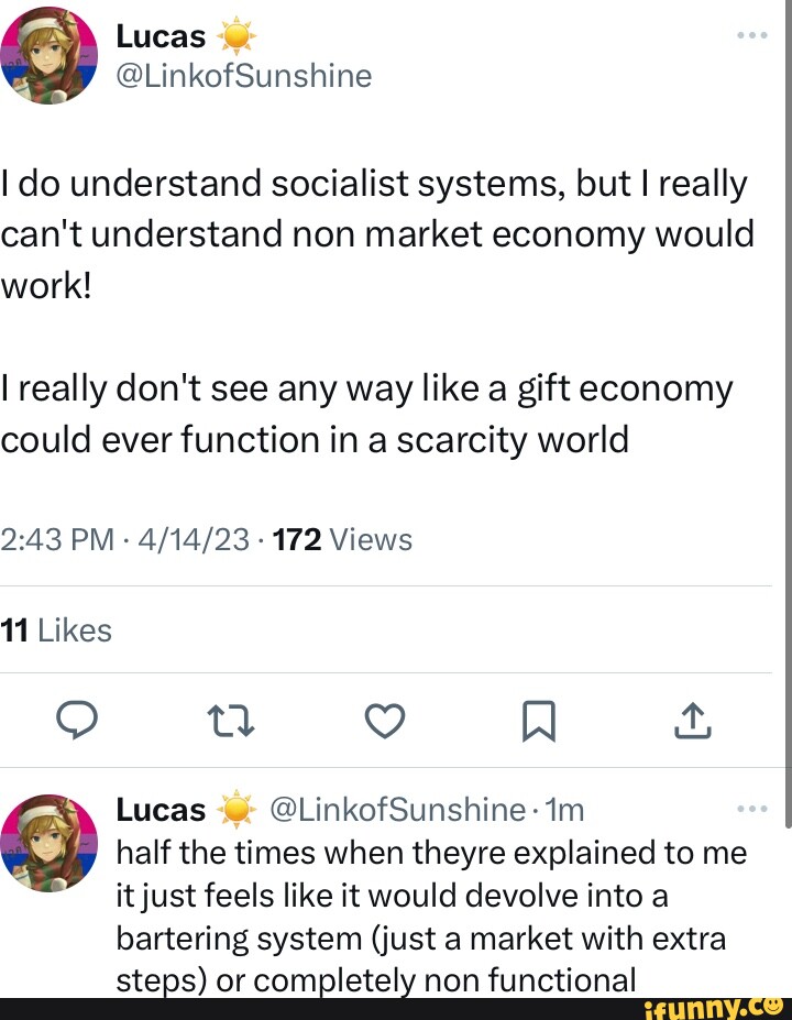 Lucas ~ @LinkofSunshine I do understand socialist systems, but I really ...