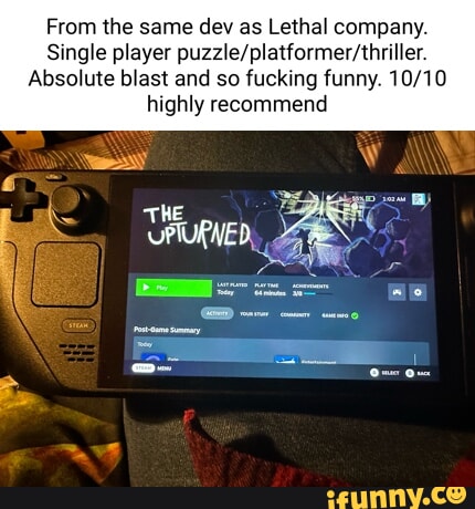 From the same dev as Lethal company. Single player Absolute blast and ...
