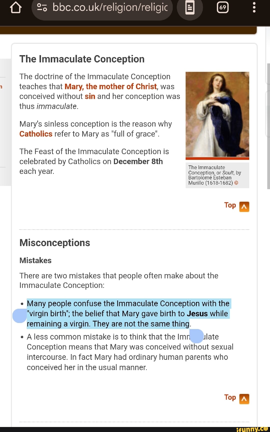 The Immaculate Conception The doctrine of the Immaculate Conception ...