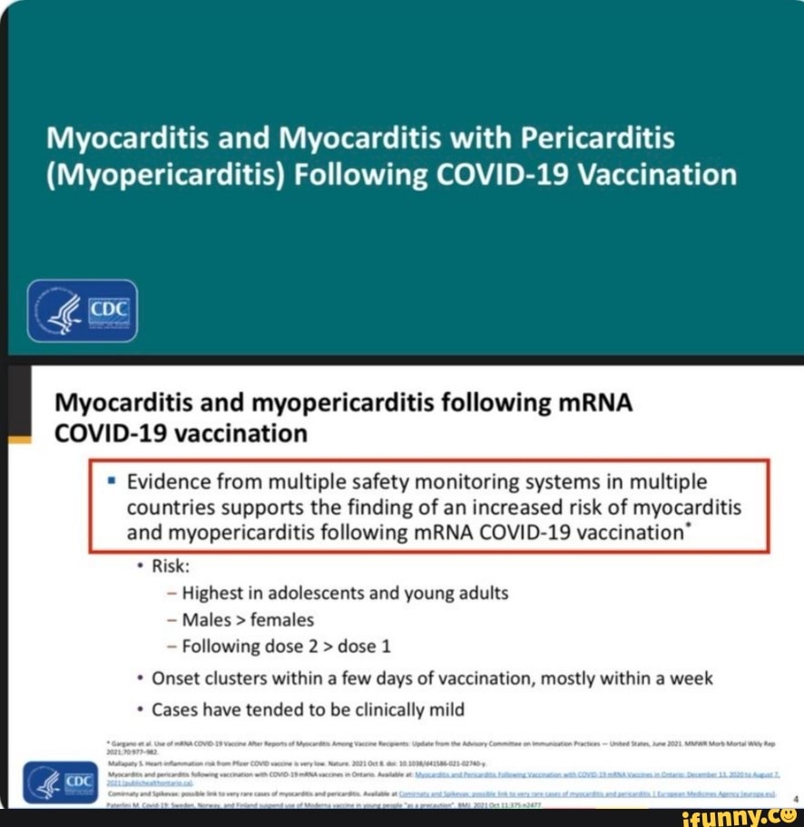 Myocarditis and Myocarditis with Pericarditis (Myopericarditis ...