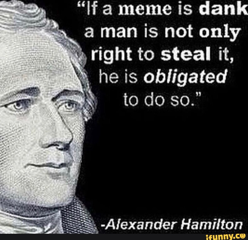 "lf a meme is dank man is not only right to steal it, he is obligated ...