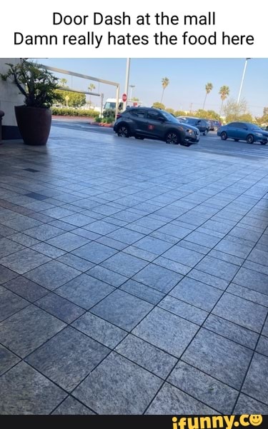 Door Dash at the mall Damn really hates the food here - iFunny