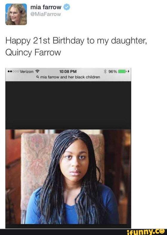 Mia farrow Happy 21st Birthday to my daughter, Quincy Farrow Verizon PM ...