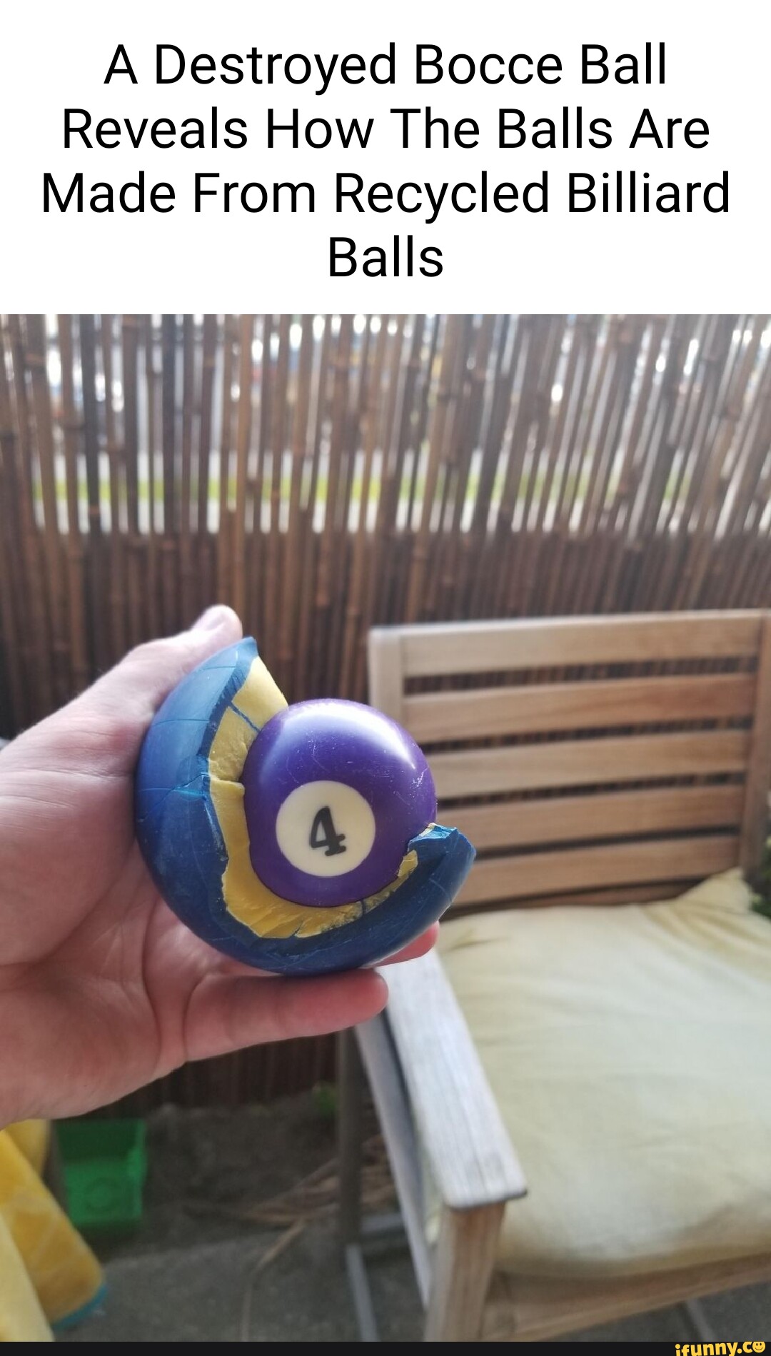 Destroyed Bocce Ball Reveals How The Balls Are Made From Recycled ...