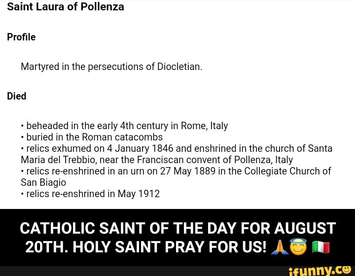 Catholic Saint Laura