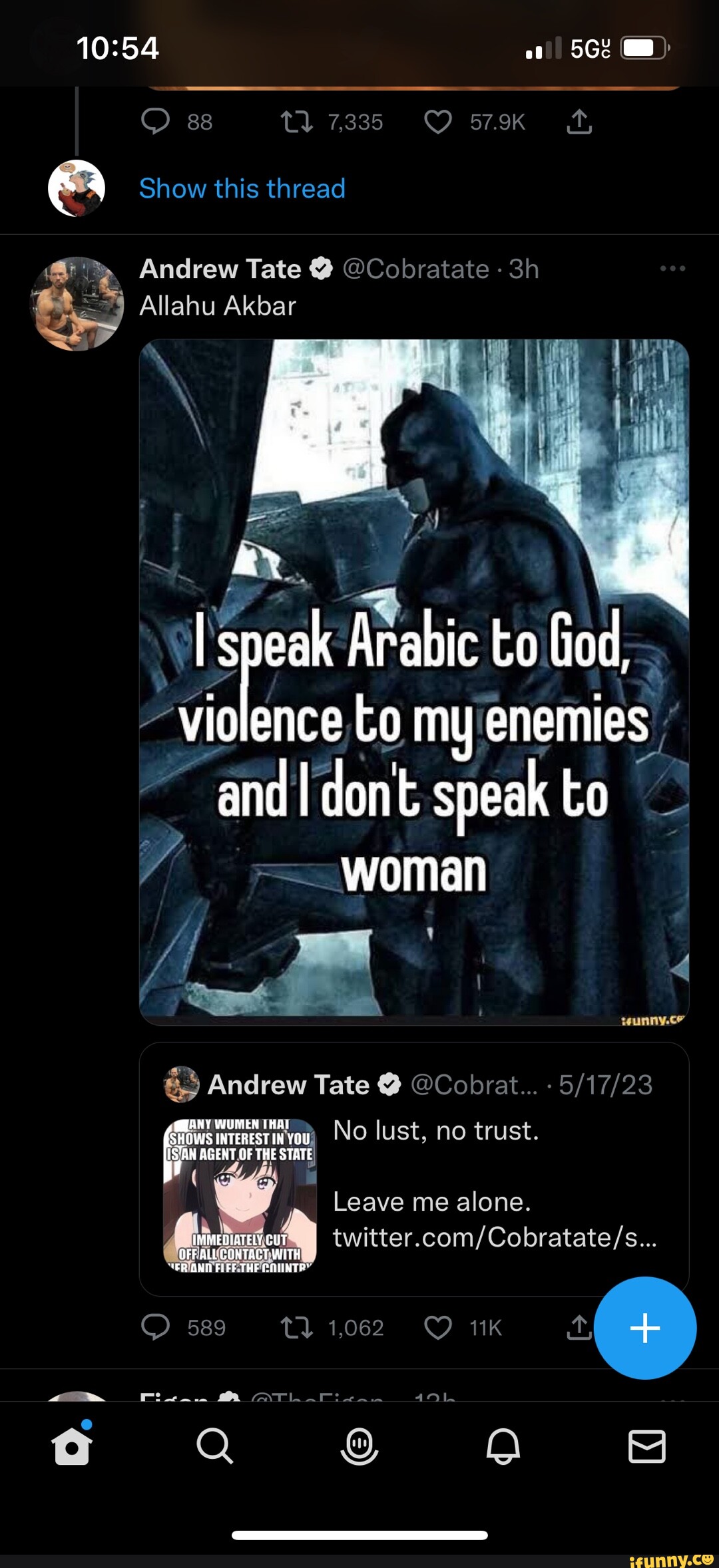 88 7335 fy Show this thread Andrew Tate @ @Cobratate Allahu Akbar I ...