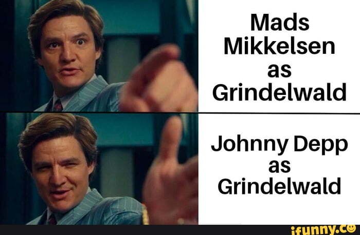 Mads Mikkelsen as Grindelwald Johnny Depp as Grindelwald - iFunny