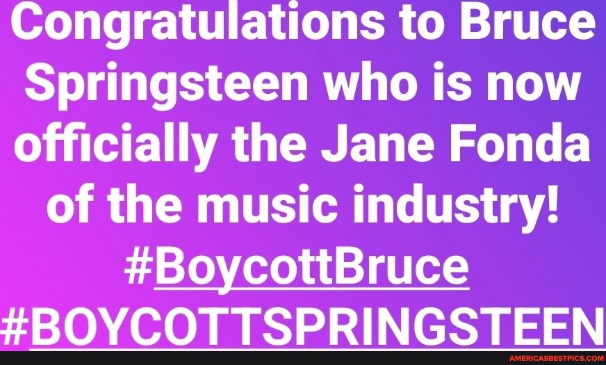 Congratulations to Bruce Springsteen who is now officially the Jane ...