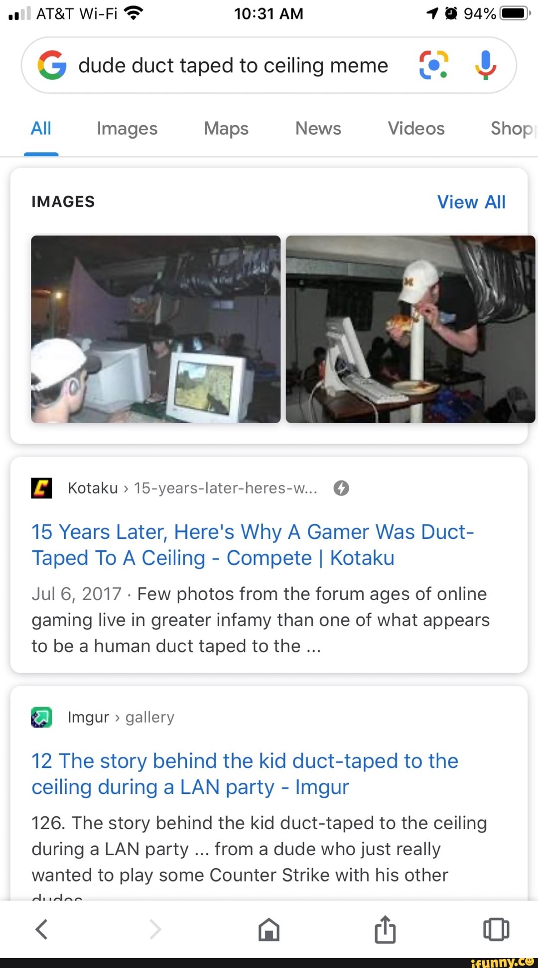 Kotaku 15 Years Later, Here's Why A Gamer Was Duct- Taped To A Ceiling ...