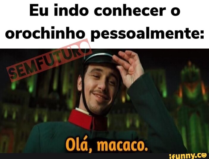 Eu indo conhecer o orochinho pessoalmente: Ola, macaco. - iFunny