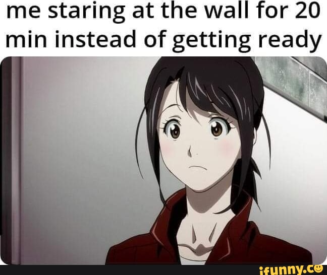 Me staring at the wall for 20 min instead of getting ready - iFunny