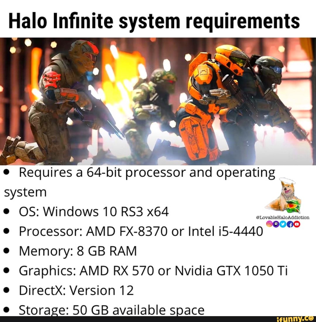 Halo Infinite system requirements Requires a 64-bit processor and ...