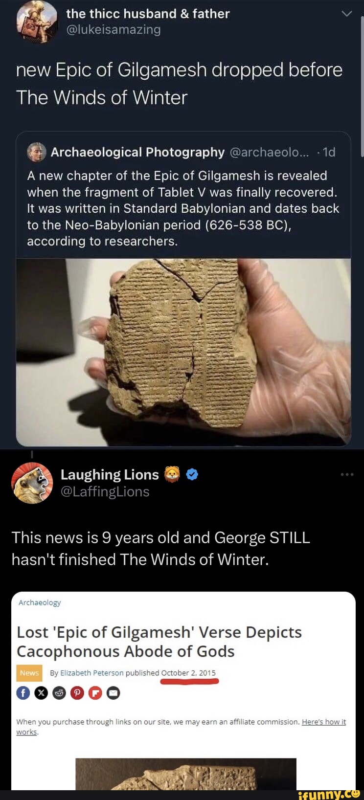 The thicc husband & father new Epic of Gilgamesh dropped before The ...