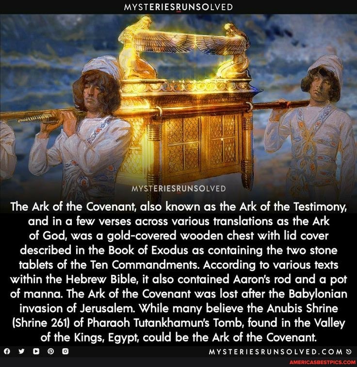 MYSTERIESRUNSOLVED MYSTERIESRUNSOLVED The Ark of the Covenant, also ...